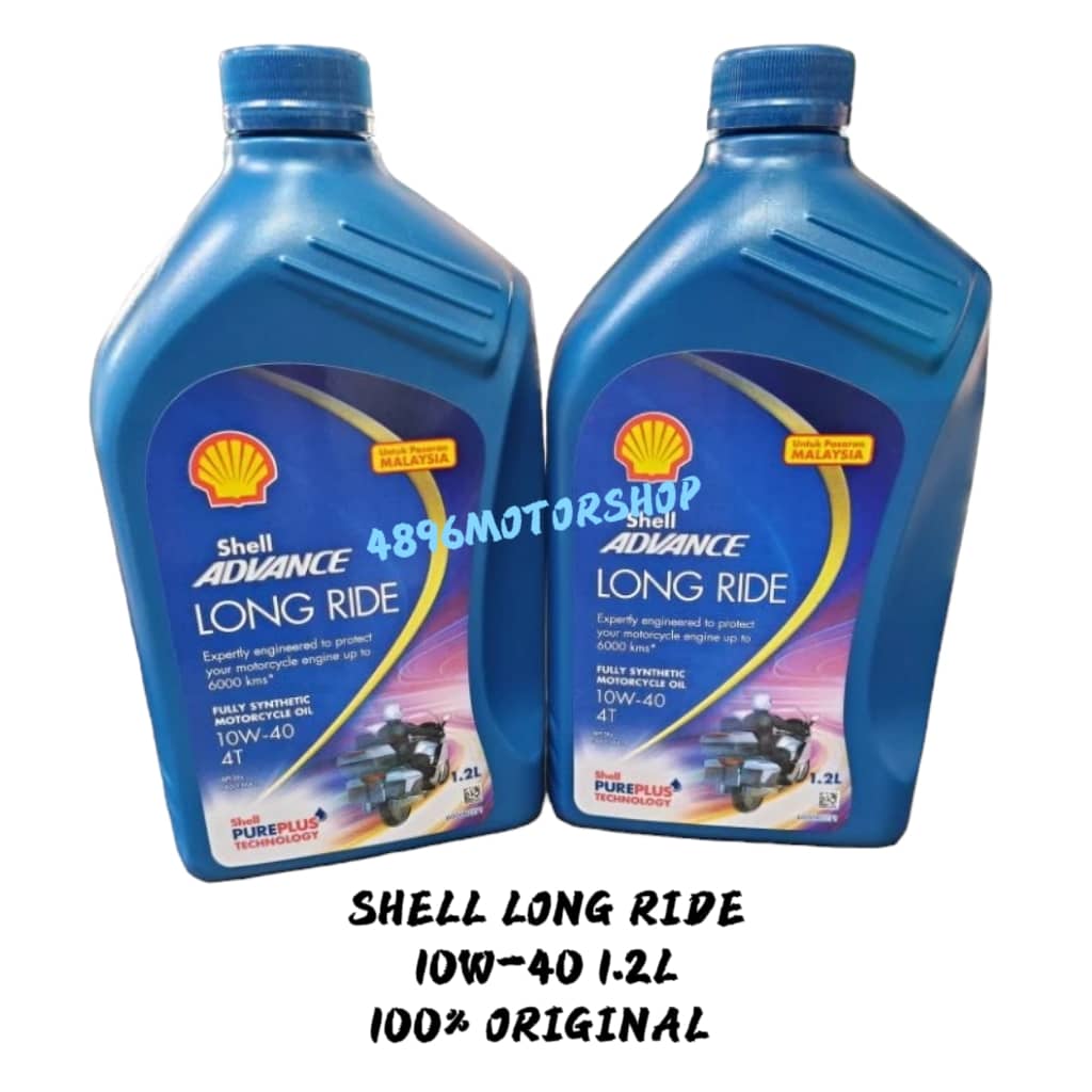 100% ORIGINAL SHELL LONG RIDE 10W40 10W-40 FULLY SYTHETIC 1.2L ENGINE ...