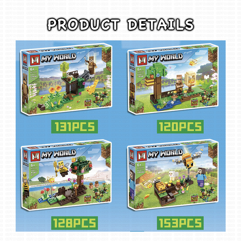 MG 1218 My World Minecraft Hornet Attack 4 in 1 Building Blocks Toy ...