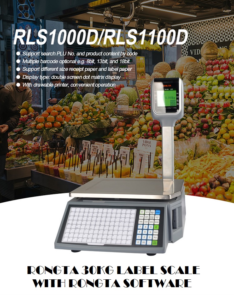 ASHICA RONGTA RLS1100D 30KG BARCODE WEIGHING SCALE WITH 1 YEAR STAMPING ...