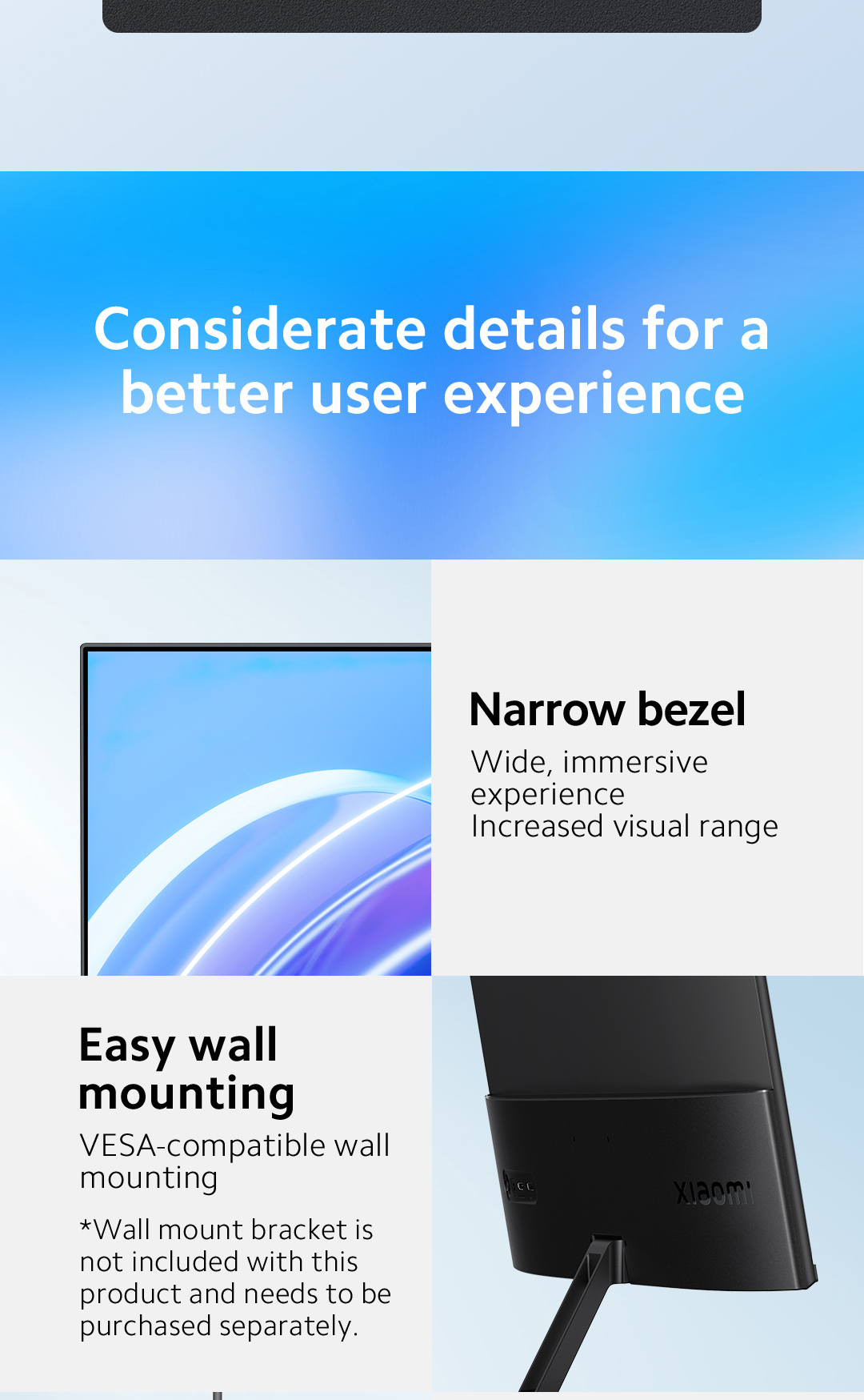 Xiaomi Monitor A27i 1080P/100Hz refresh rate/HDMI 2.0+DP 1.4 port/IPS ...
