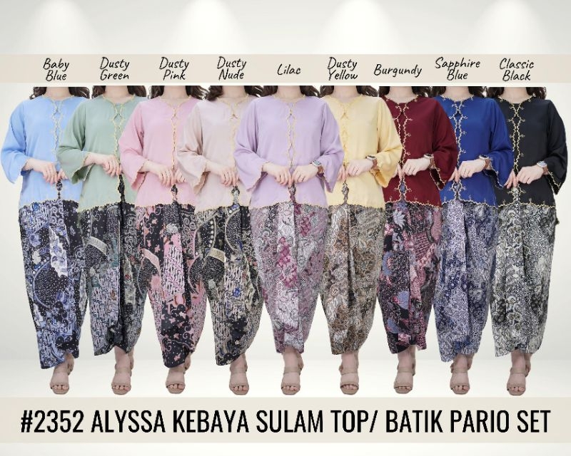 *READY STOCK* ALYSSA KEBAYA SULAM TOP/ BATIK INSTANT PARIO SET KOLEKSI RAYA 2024* | Shopee Malaysia
