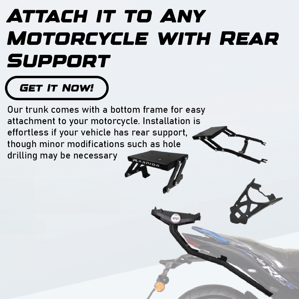 Motor GSB Box 47L Motorcycle Givi Top helmet Box Trunk Motorsikal Kotak ...