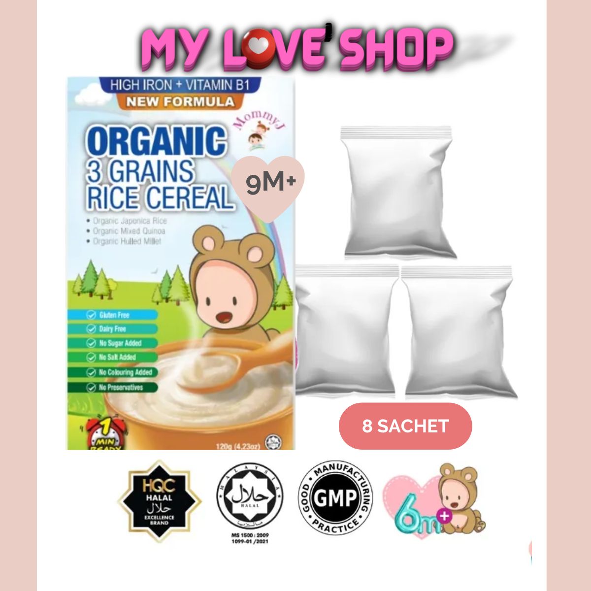 Organic Japonica Rice Cereal (New Formula with Iron Fortified) | Shopee Malaysia