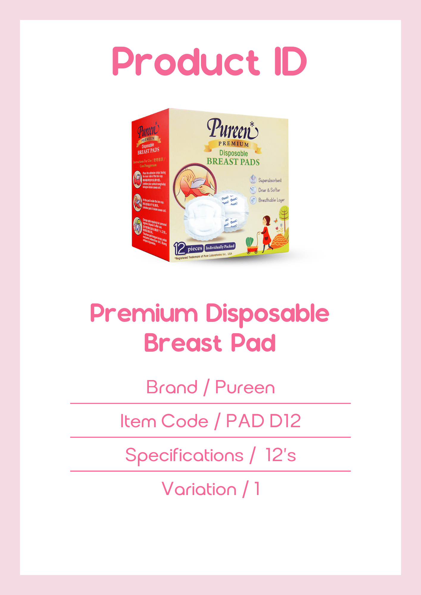 Pureen Premium Disposable Breast Pad (12's) PAD-D12 | Shopee Malaysia