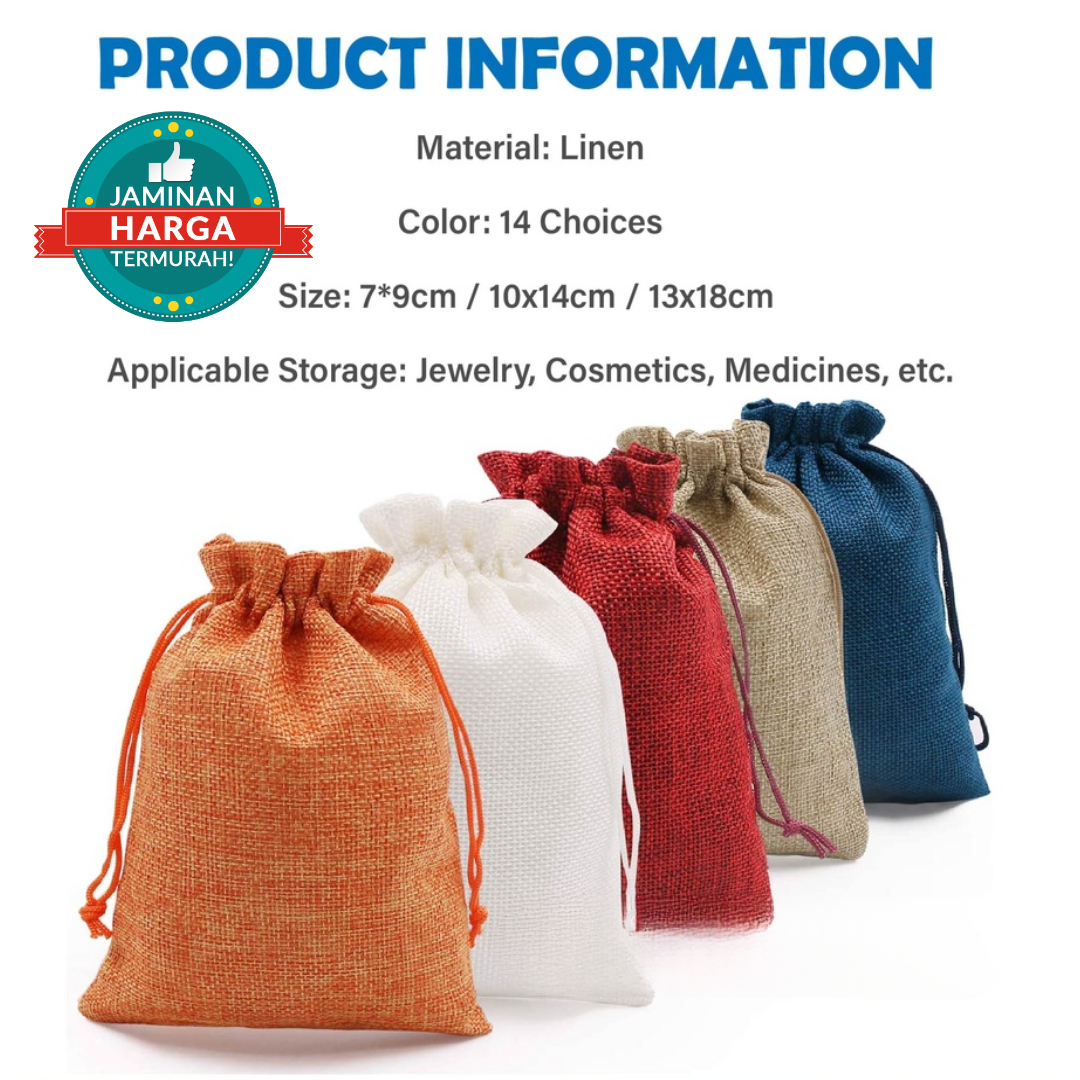 Murah Cute Drawstring Bag Pouch Bag Jute Bag Jewellery Bag Gift Bag ...