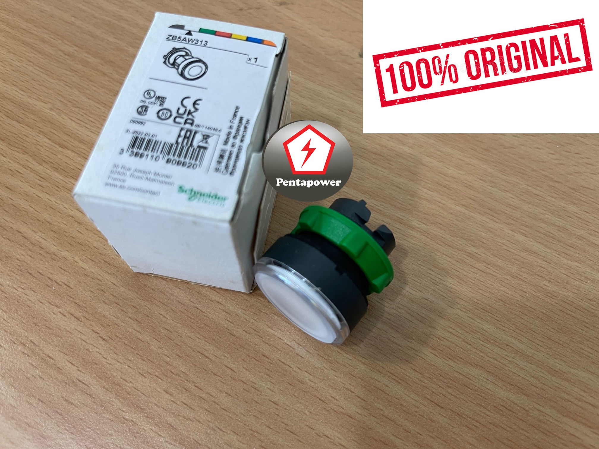 SCHNEIDER ZB5AW313 Head for illuminated push button, Harmony XB5 ...