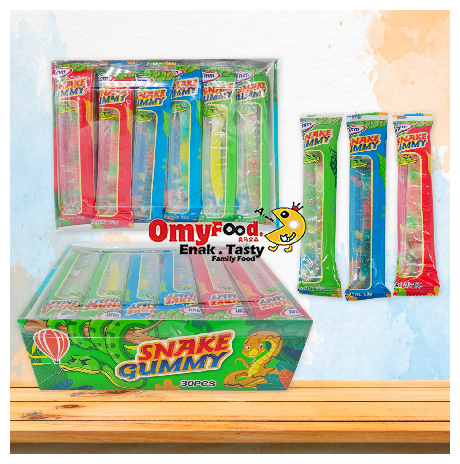 30pcs (1box) Snake Gummy [OmyFood] | Shopee Malaysia