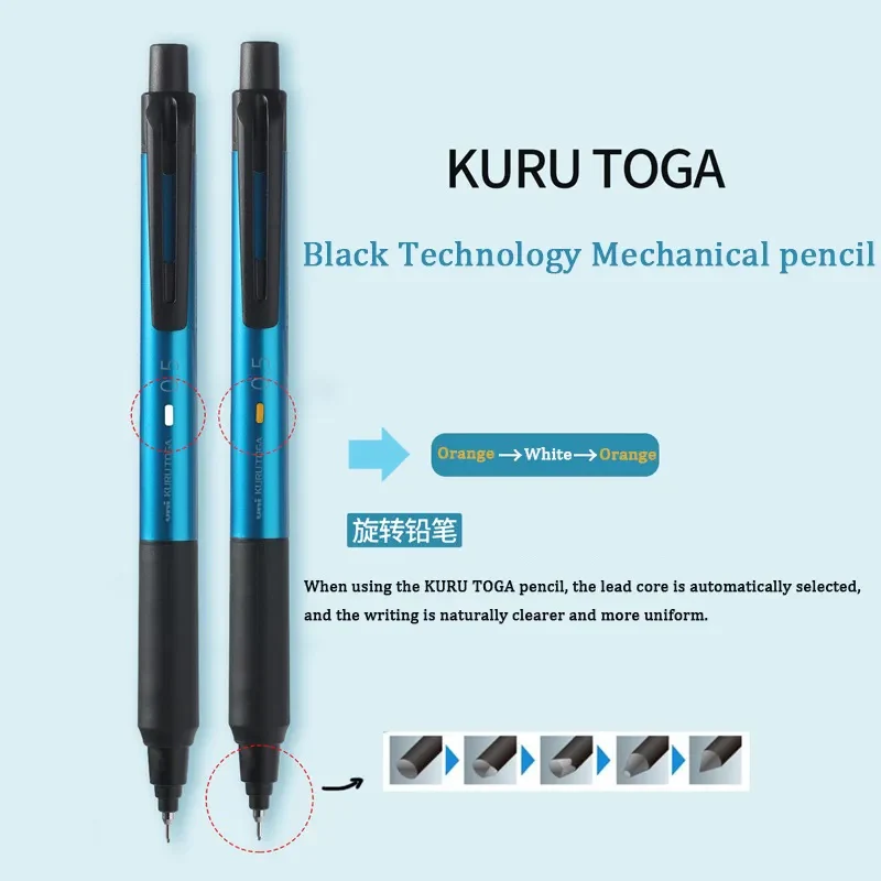 New Kuru Toga KS Uni Japan Mechanical Pencil Lead Self-rotating M3/5-KS ...