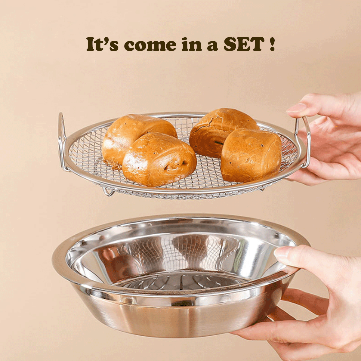 Kitchen Stainless Steel Strainer Oil Leaking Mesh Fry Food Drainer Oil ...