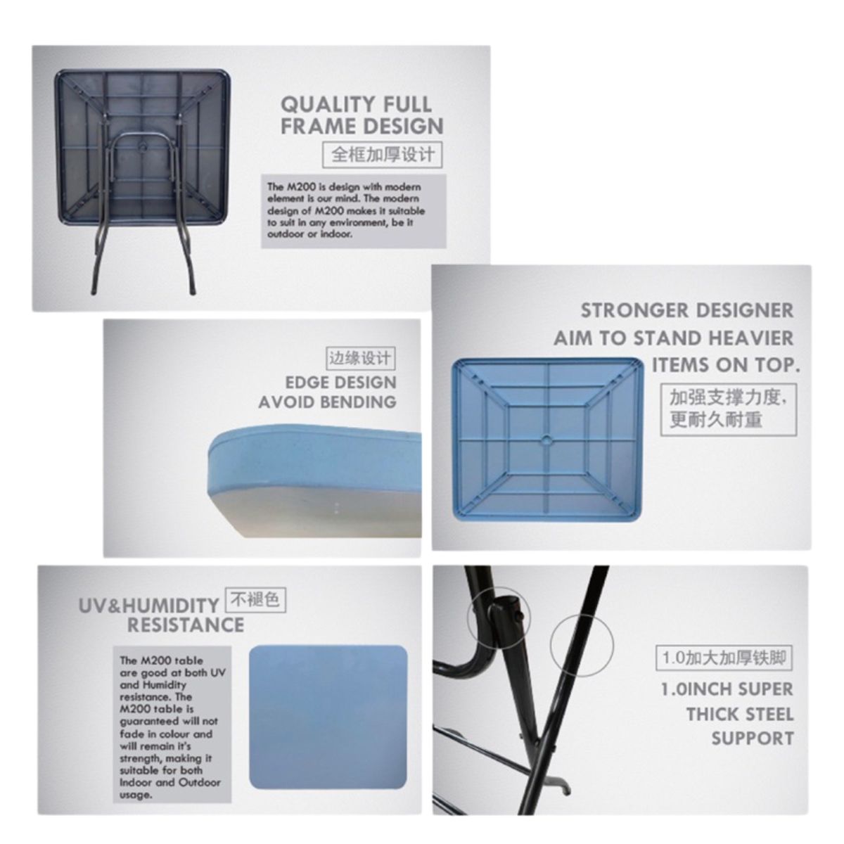 Heavy Duty Plastic Table size 3 x 3 colour meja plastik M200 / Meja Plastik 3 x 3 / meja lipat 3 ...