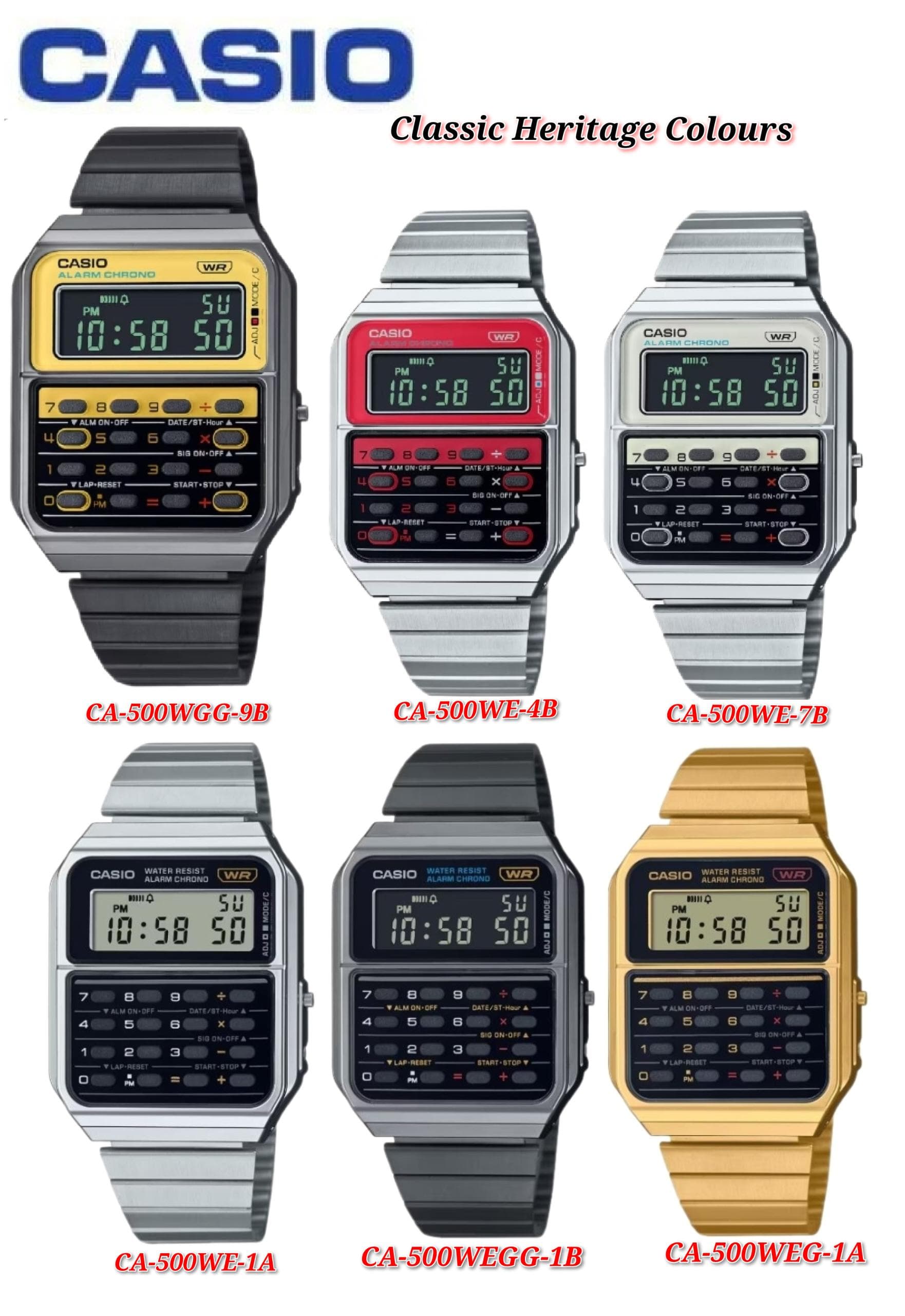 Casio Edgy Collection CA-500WEGG-1B / CA-500WEG-1A / CA-500WE-1A ...