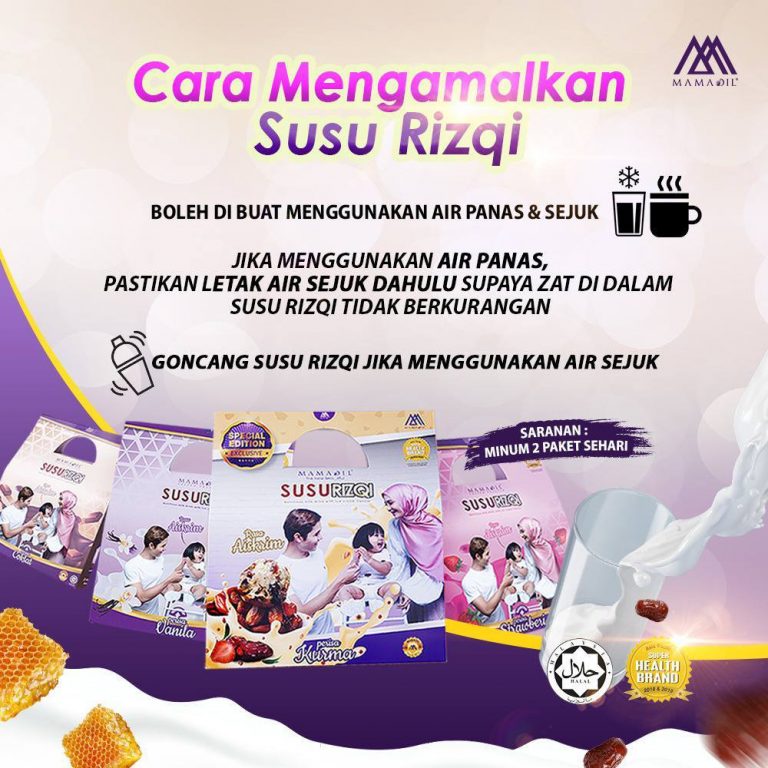 MAMADIL SUSU RIZQI Coklat Vanila Kurma Strawberi Sesuai untuk semua seawal 2 tahun & bantu ibu ...
