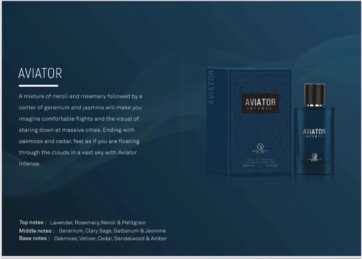 Aviator Intense EDP Perfume By Grandeur 100 ML Intense Pour Homme for him Al Wataniah Grandeur ...