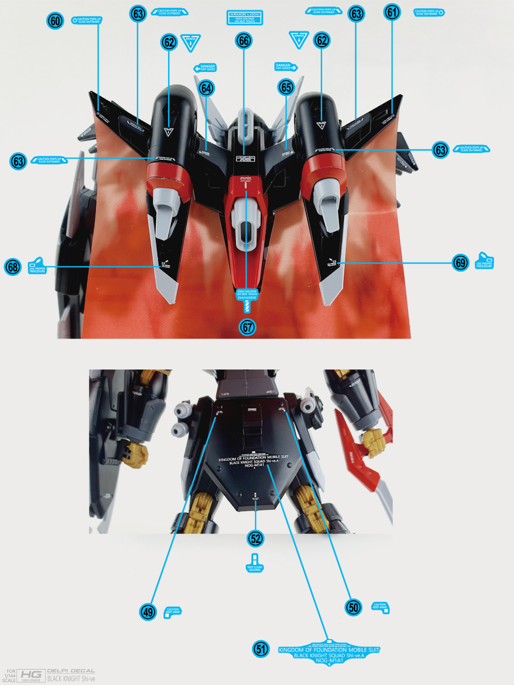 [DELPI DECAL] 462 HG 1/144 BLACK KNIGHT SQUAD SHI-VE A GUNDAM WATER ...