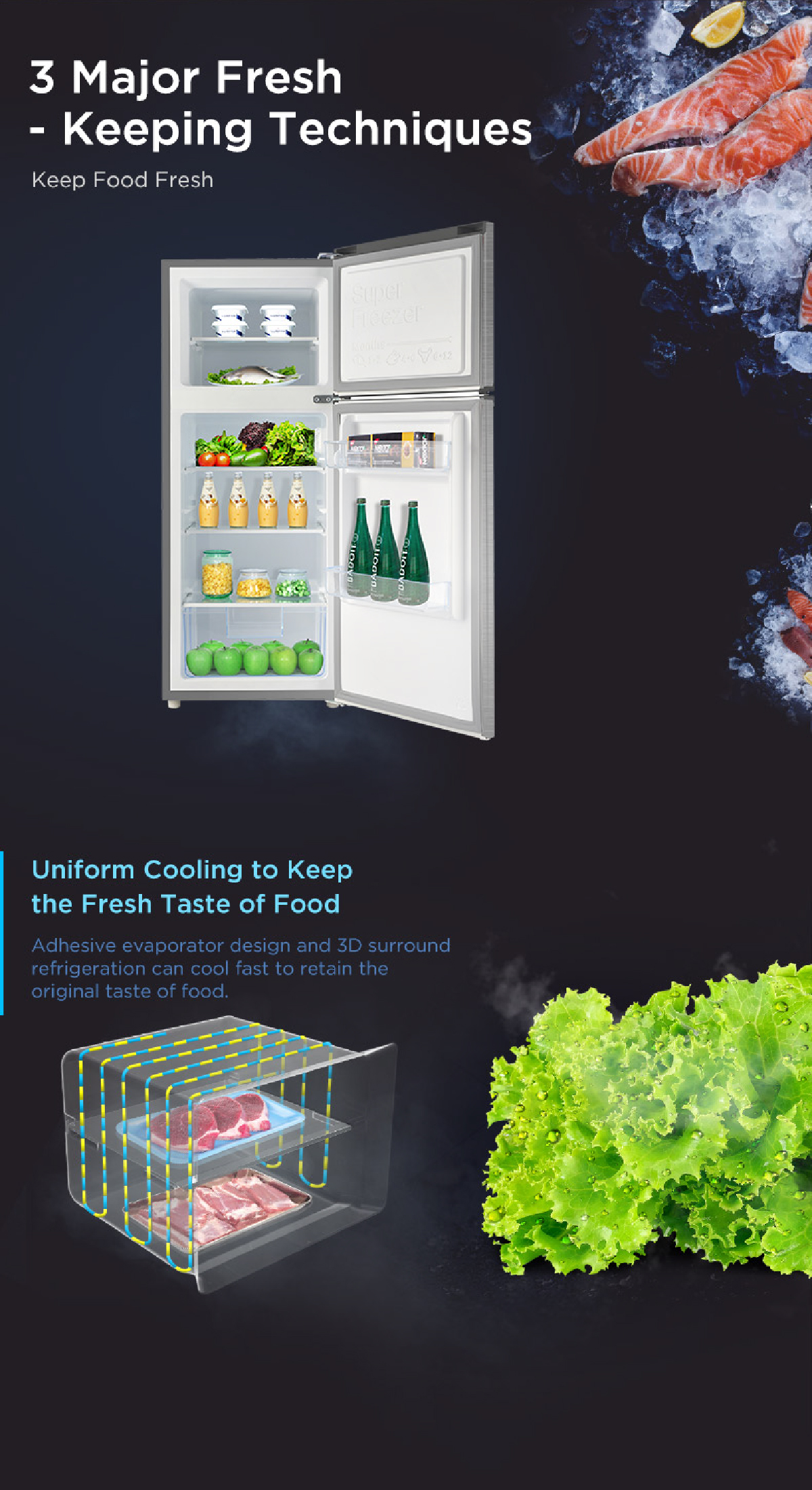 TCL 165L Two-Door Top Mounted Mini Refrigerator for Small Family Size ...