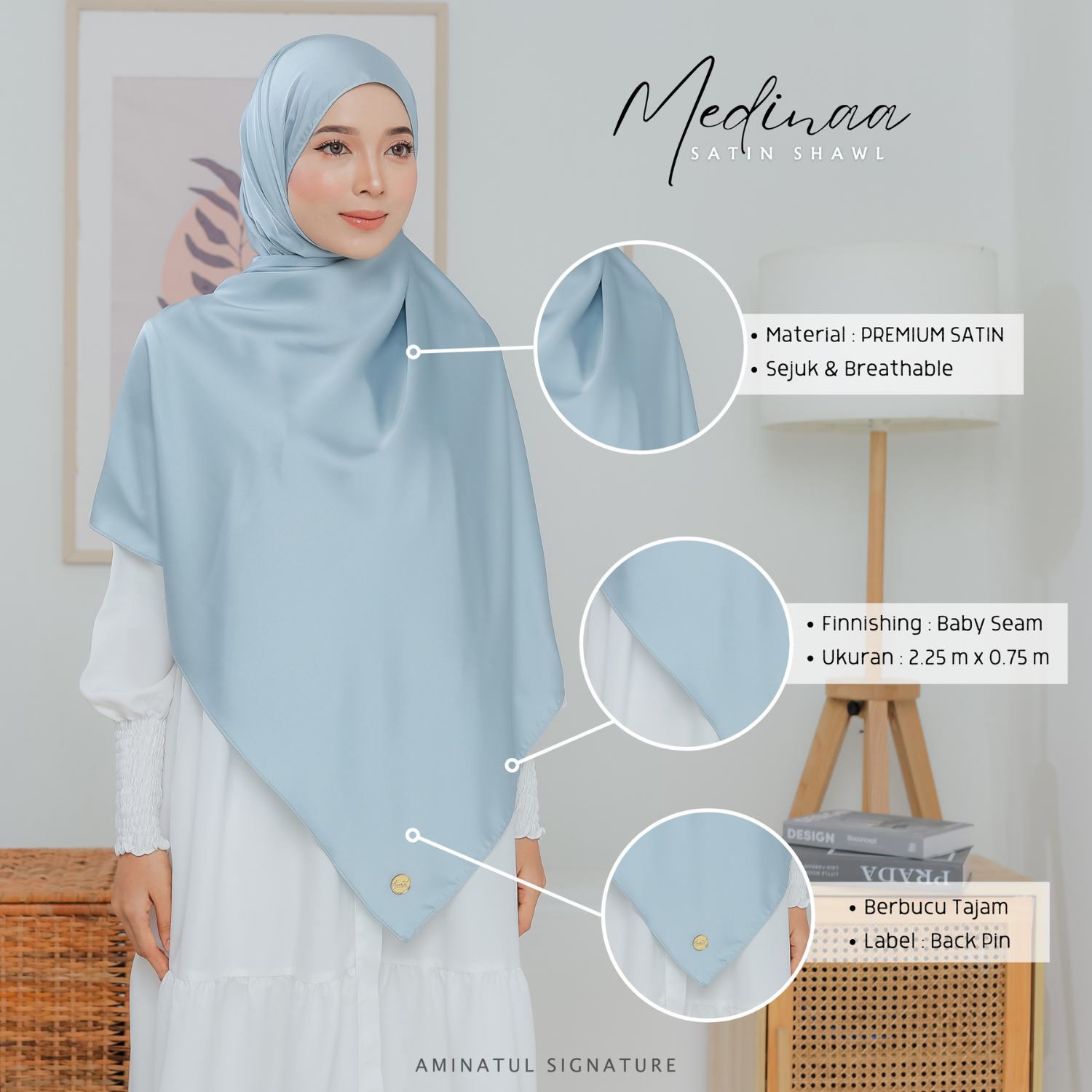 ‼️DEFECT!!‼️ 🔥 Shawl Satin Labuh 2.25m x 0.75m [ Saiz XL ] Long Shawl ...