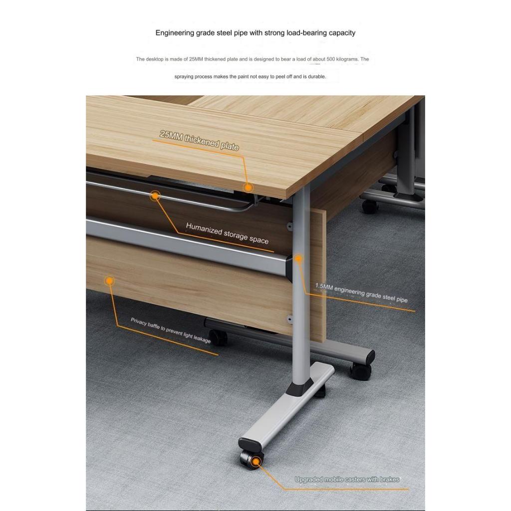 Folding conference table Training table office desk rectangular double ...