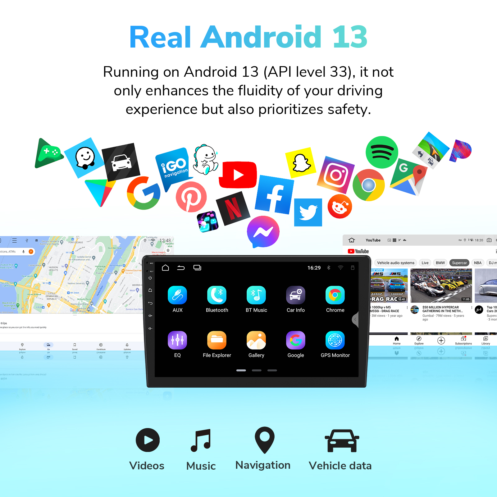 Eonon Android 13 Apple CarPlay Android Auto Android Player 9 Inch 10 ...