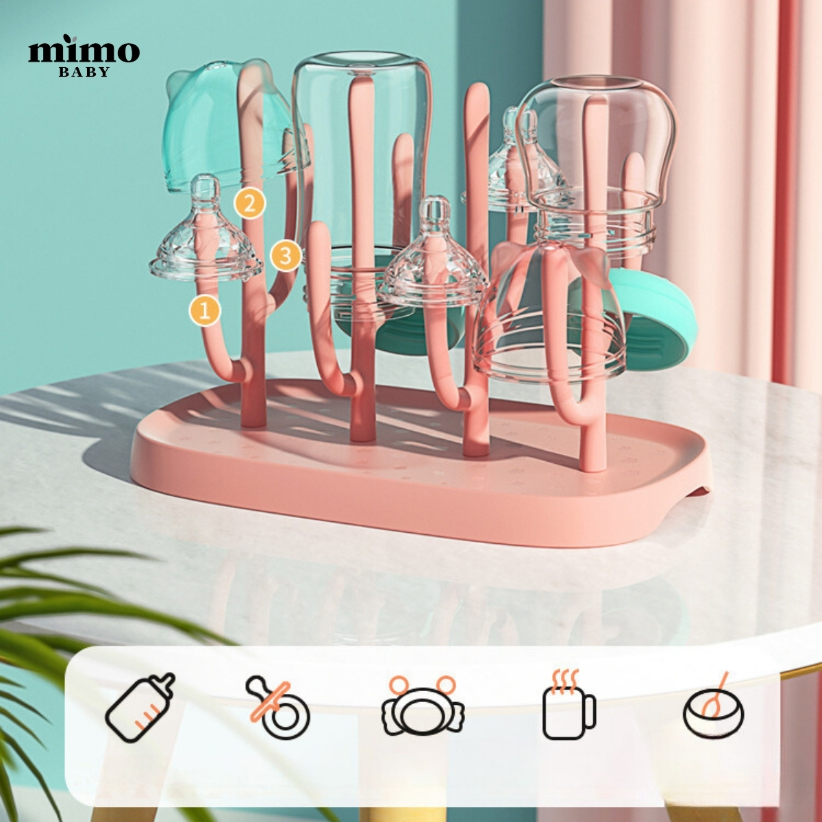 Mimo Baby 12 Sticks Milk Bottle & Breast Pump Dripping Tray | Drying ...