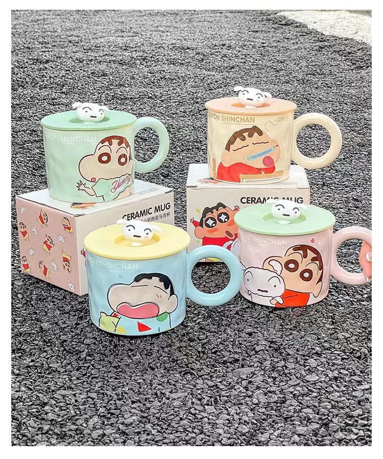 Crayon Shin-chan Cup Cute Birthday Gift Box Creative Ceramic Mug Office ...