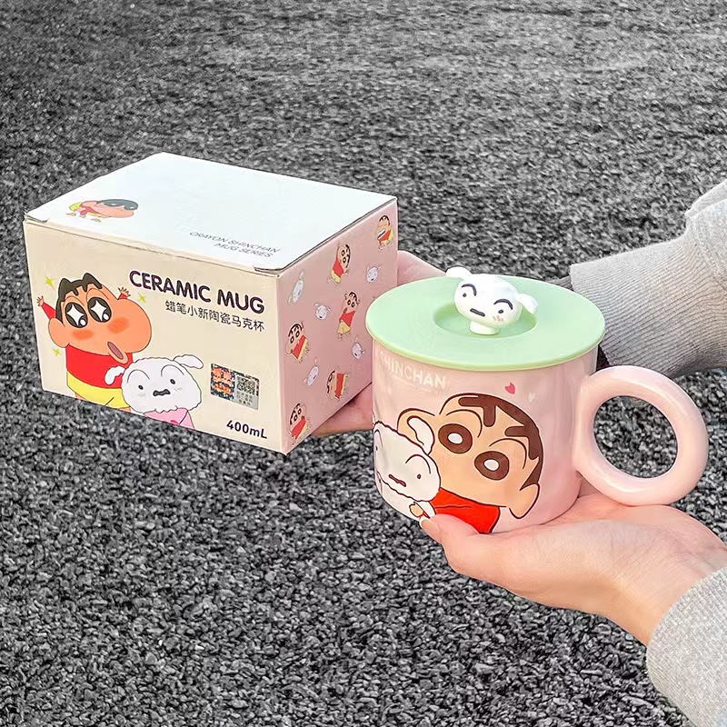 Crayon Shin-chan Cup Cute Birthday Gift Box Creative Ceramic Mug Office ...