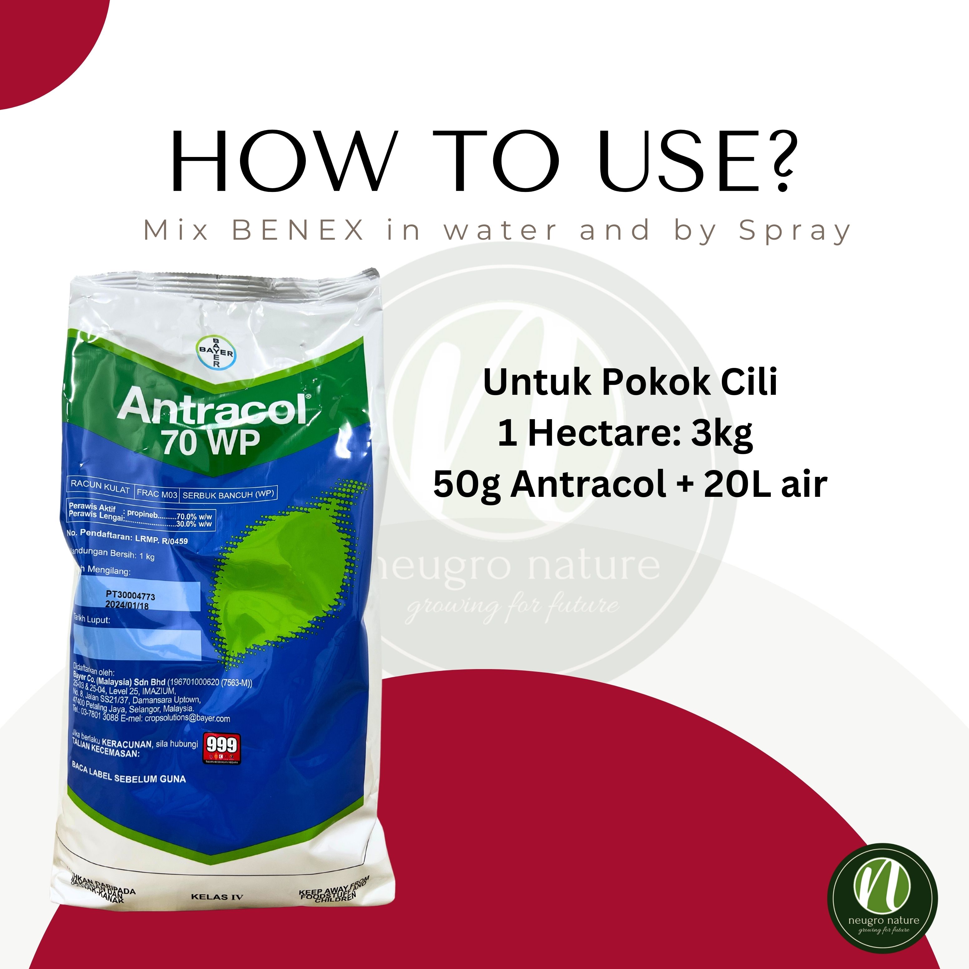Bayer Antracol 70WP (1KG) Propineb 70% Fungicide Racun Kulat Hawar Daun ...