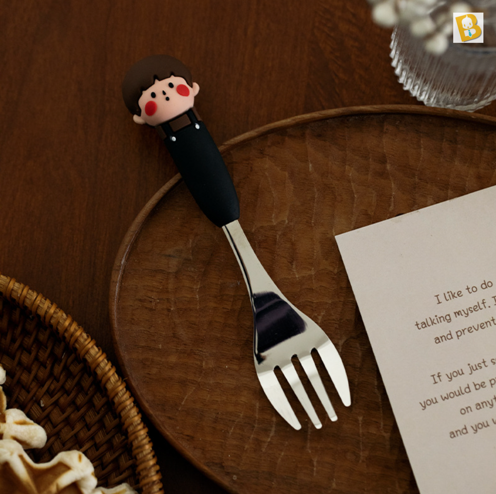 BabyBoss Ceramic Plate Bowl Cute Little Girl Spoon Fork Cutlery Pinggan ...