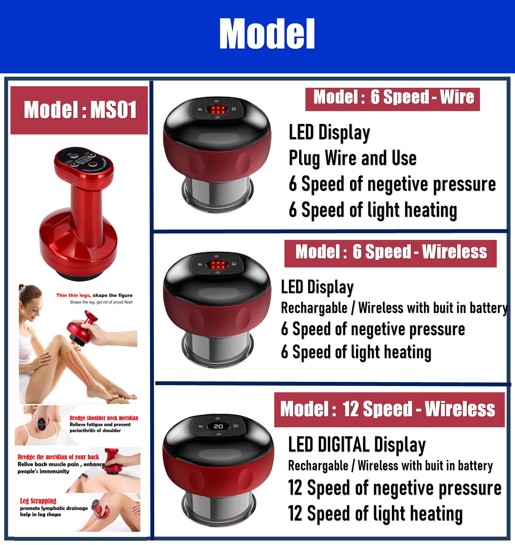 Full Body Smart Electric Cupping Guasha Scraping Heating Massage Body ...