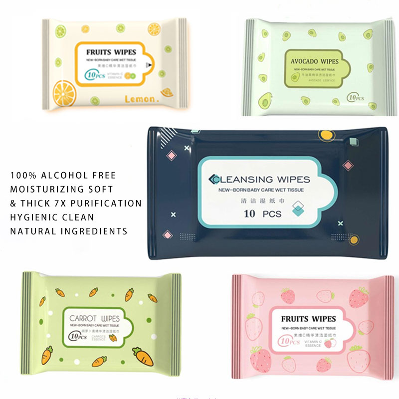𝗔𝗟𝗖𝗢𝗛𝗢𝗟 𝗙𝗥𝗘𝗘》Baby Wipes Tissue Cute Mini Pack Wet Tissues Travel ...