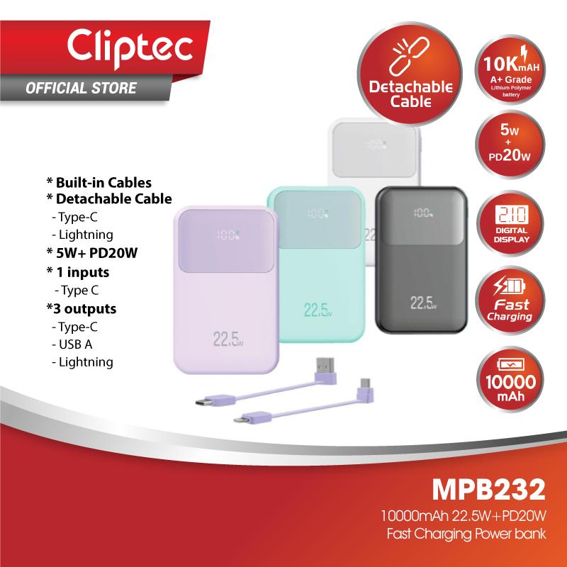 CLIPTEC MPB232 10000MAH 22.5W+ PD20W FAST CHARGING POWER BANK WITH ...