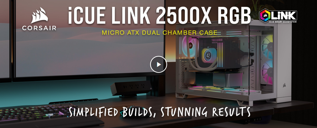 Corsair iCUE LINK 2500X RGB Mid-Tower Dual Chamber Micro-ATX PC Case ...