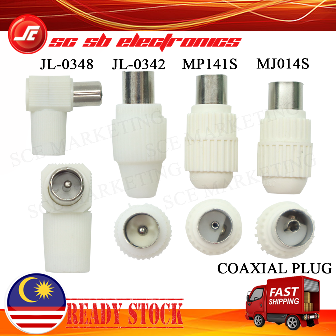 EST JAPAN COAXIAL PLUG MALE / FEMALE CONNECTOR / L TYPE CONNECTOR TV ...