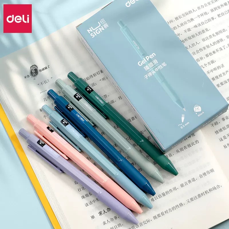 Deli Nusign Gel Pen 0.5mm Retractable Quick-Drying Smooth Writing Ball ...