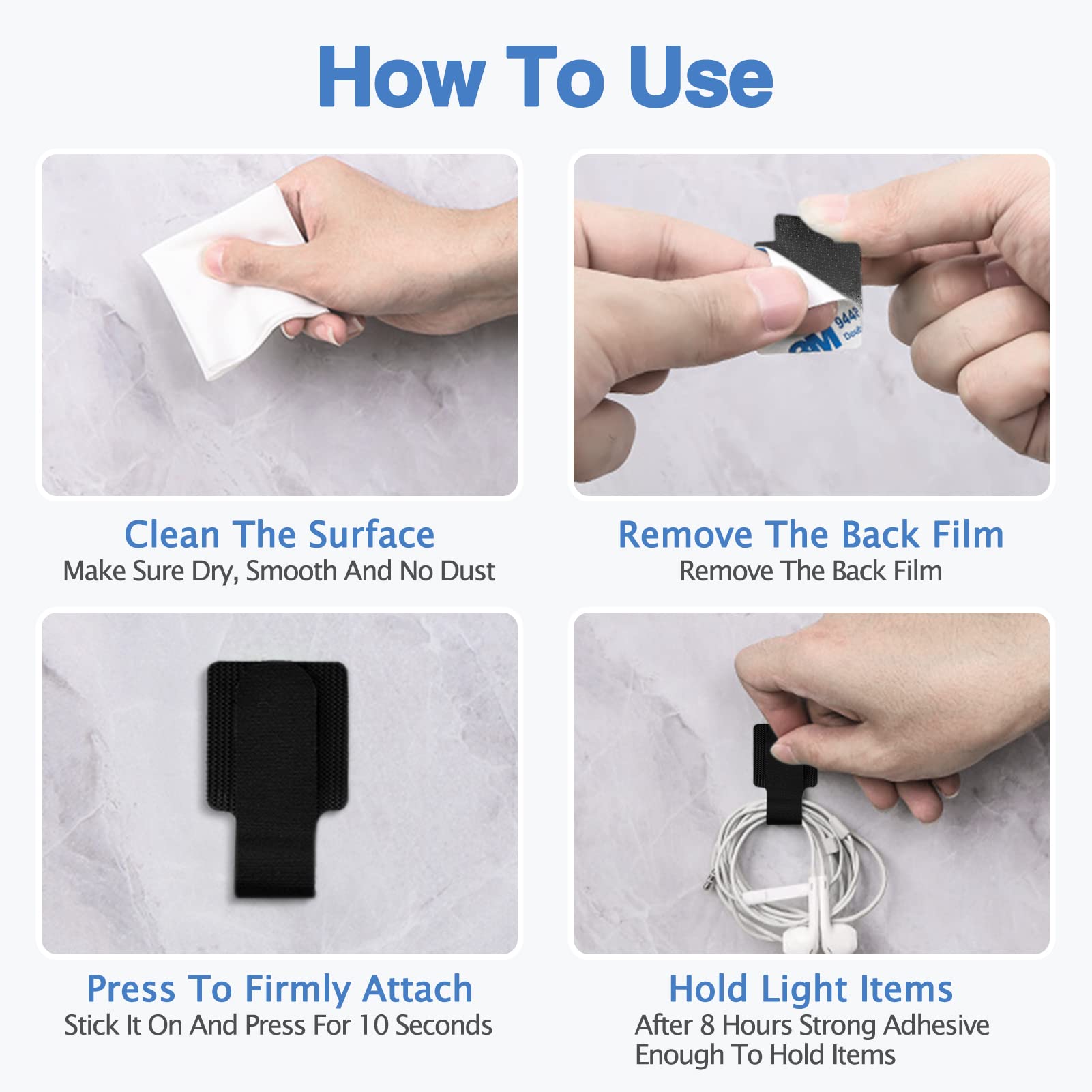 Self Stick Wire Organizer Cable Tie Desktop Cable Management Data Cable ...