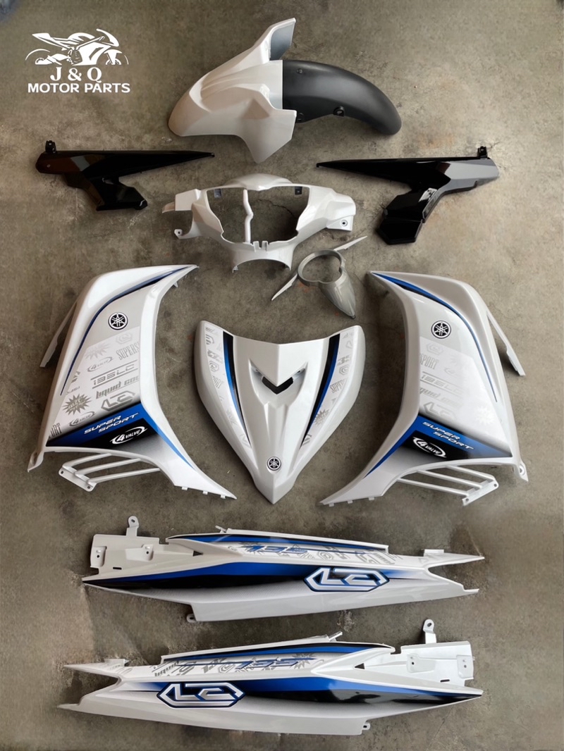 LC135 V2 COVERSET COVER SET BODY COVER SET BODY SET SIAP TAMPAL PASANG STICKER BODY STRIPE BODY ...