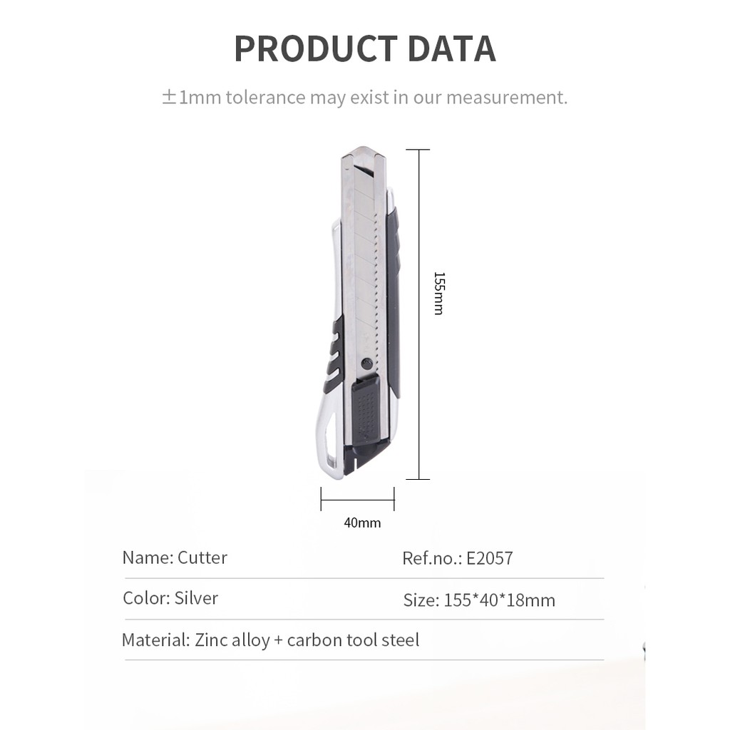 Deli Exceed Utility Cutter Knife with SK5 Steel Blade Alloy Body Mata ...