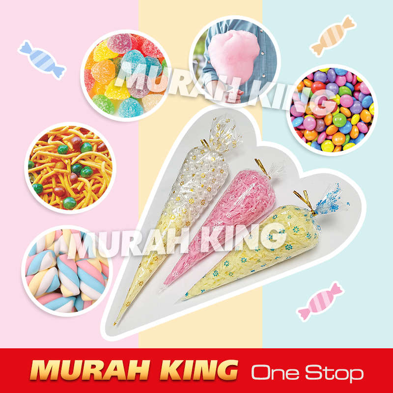 100pcs Beg Plastik Goodies Polka Reben Siap Pengikat Doorgift OPP Bag ...