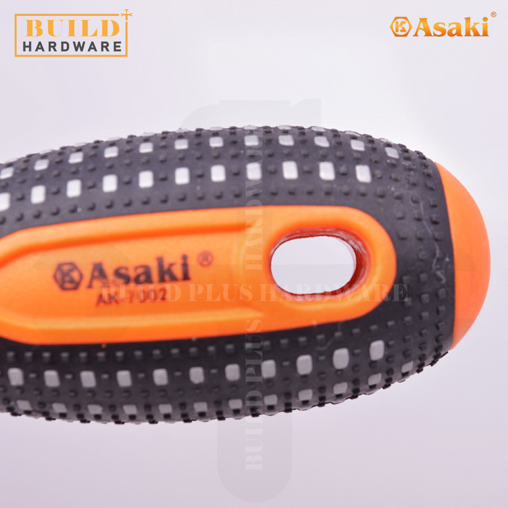 ASAKI Two-Way Screwdriver 4"/6" 6mm x 100mm/150mm 三色麻点柄两用螺丝批 Pemutar ...