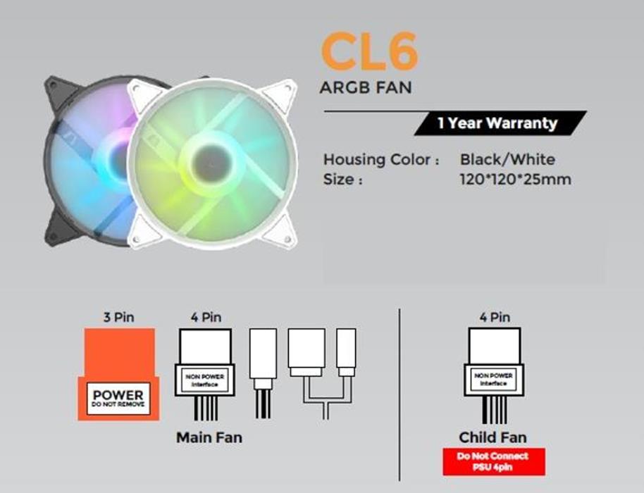 Aigo DarkFlash CL6 ARGB BLACK / WHITE - Main / Child PC Casing Chassis ...