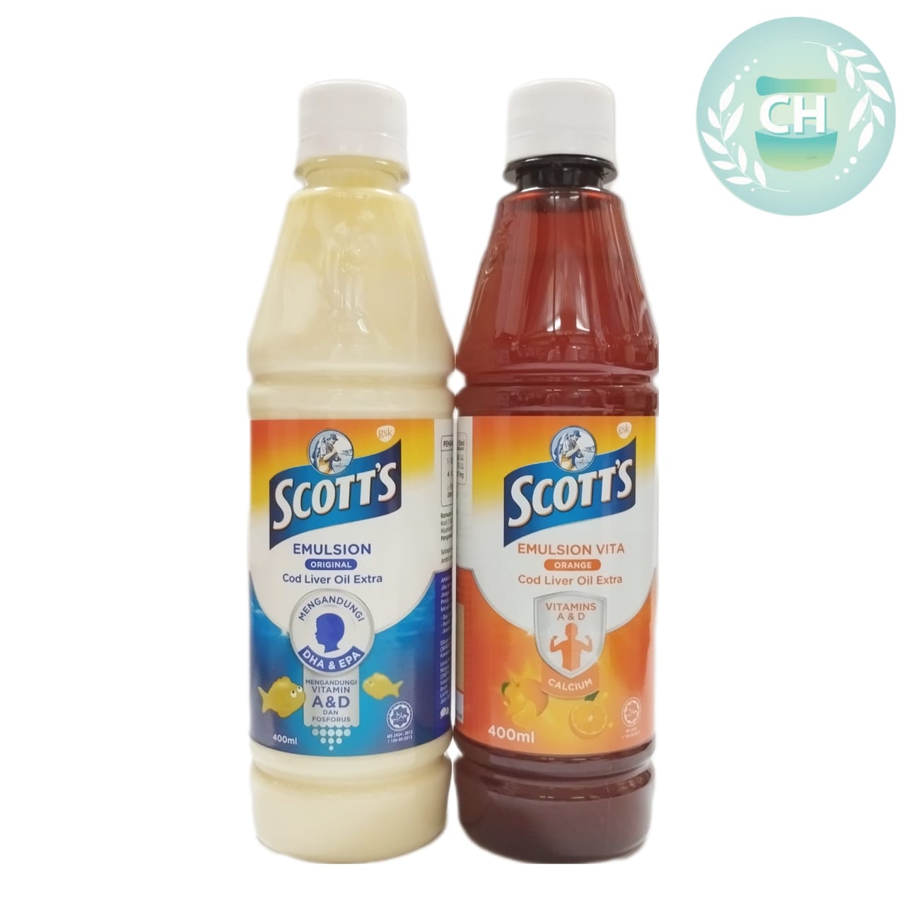 [SCOTT'S] Emulsion Cod Liver Oil Extra 400ml per bottle (Original ...