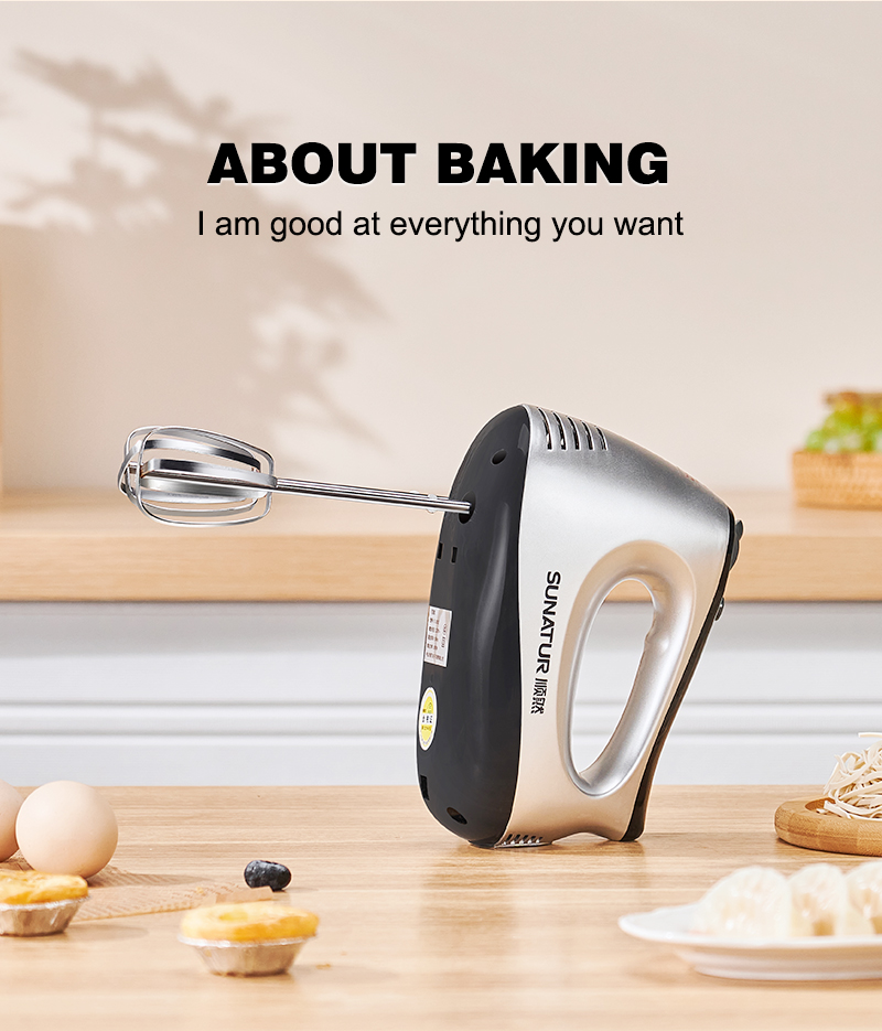 SUNATUR Hand Mixer 300W High Power Cake Beater Electric Cream Whip ...