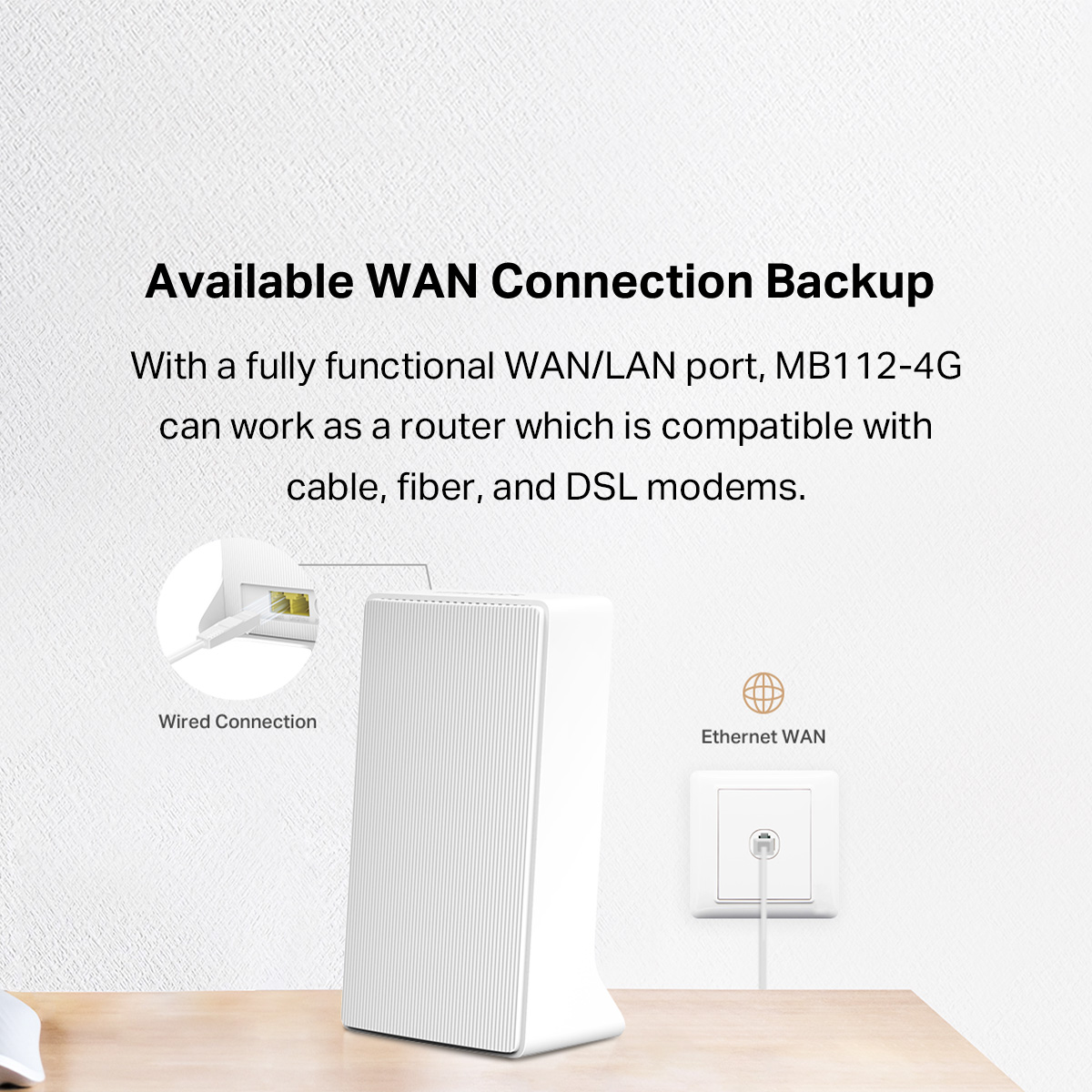 Mercusys UNLIMITED Mod Modem MB112-4G 300Mbps Wireless N 4G LTE Plug and Play Router Band 28 ...