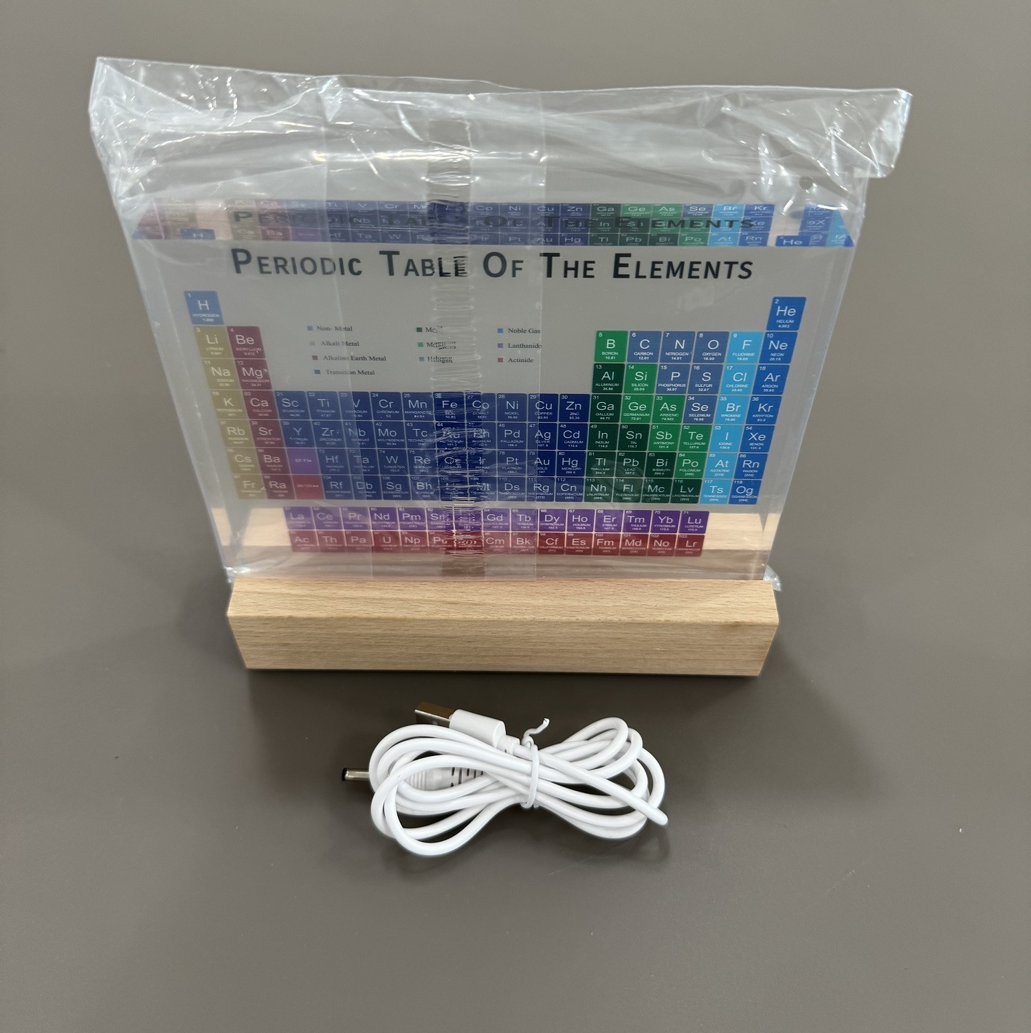 Periodic table of the Elements with light Acrylic Frame Birth day gift ...