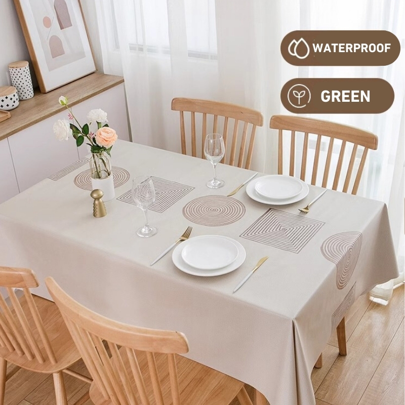 Nordic style tablecloth waterproof, oil resistant, wash free PVC ...