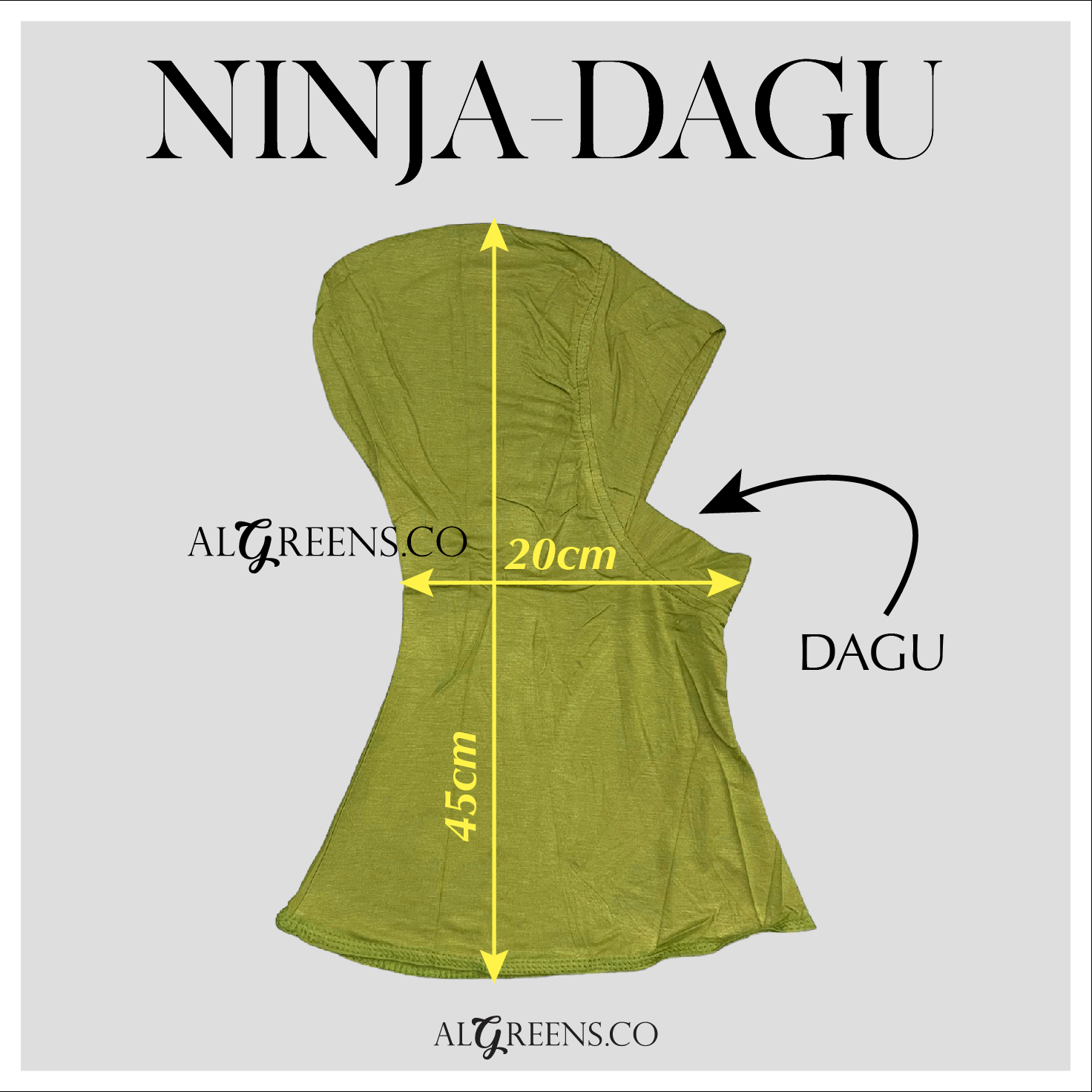 ALGREENS Inner Ninja Soft Cotton Dagu & Biasa Anti Panas Sejuk ...