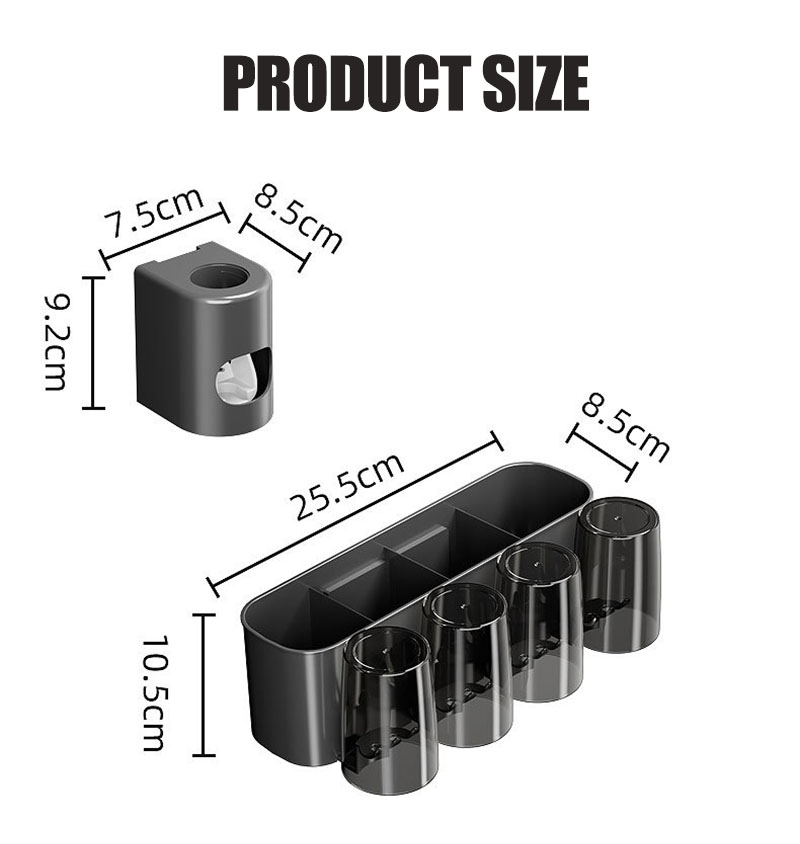 Toothbrush Holder Rack Toothpaste Squeezer Shaver Dispenser Wall Mount ...