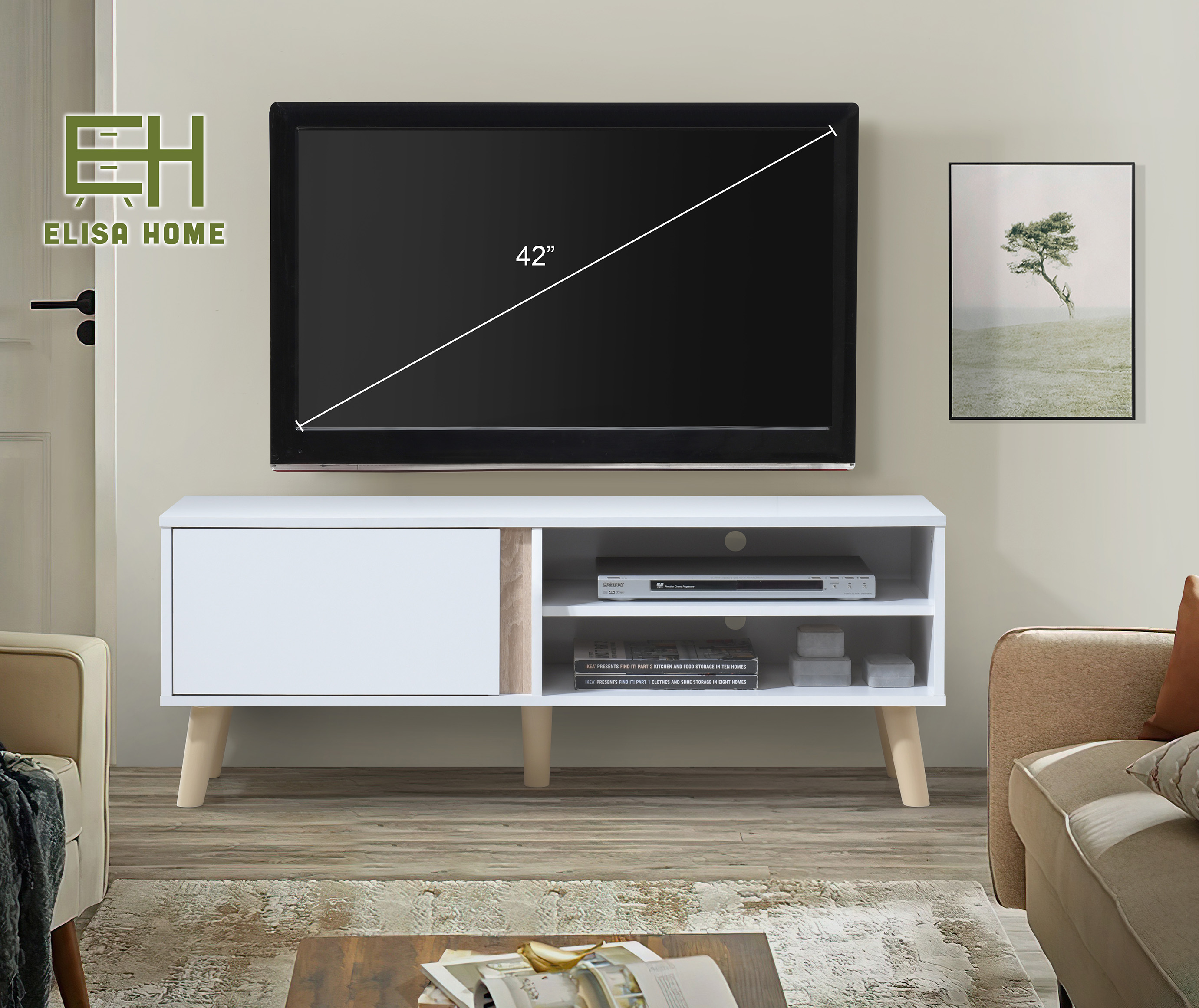 ELISA HOME Libra 4 Feet TV Cabinet Rak TV 电视柜 | Shopee Malaysia