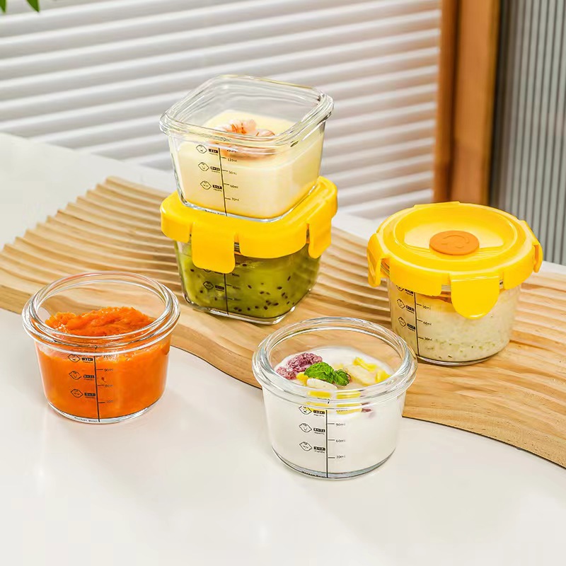 Baby Food Box Glass Container Snack Milk Powder Storage Sealed Bowl ...