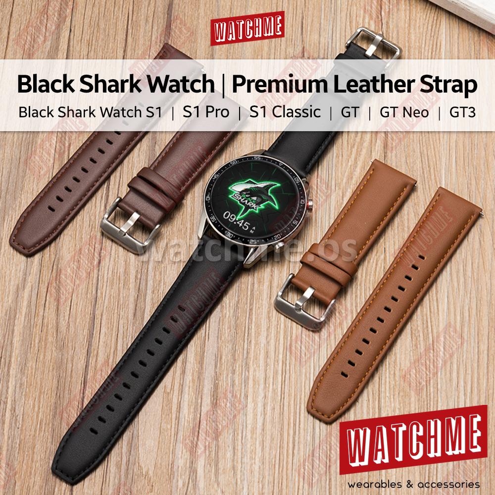 Black Shark Smart Watch Strap, Premium Leather Series 22mm (For ...
