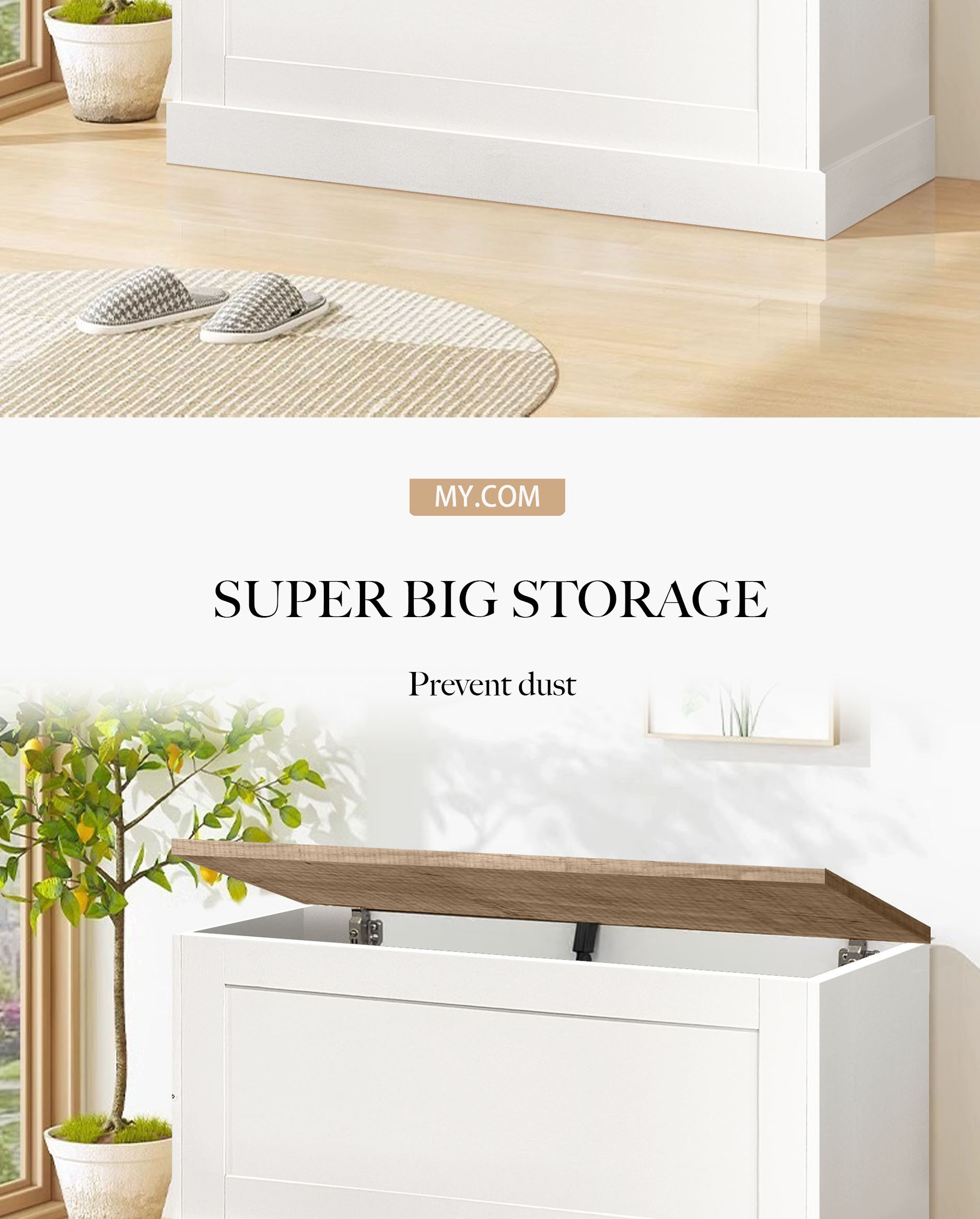 Bangku dengan Ruang Simpanan/Storage Bench Shoes my-com/Hallway ...